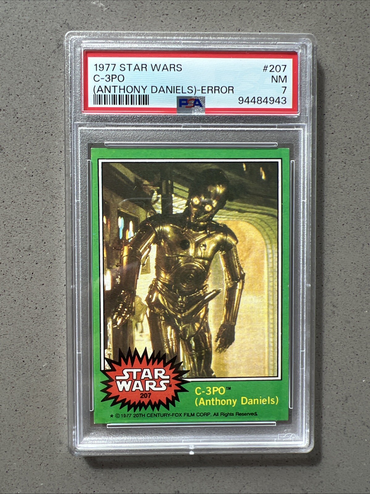 C-3PO (Anthony Daniels) 1977 Topps #207 Error Price Guide - Sports Card ...