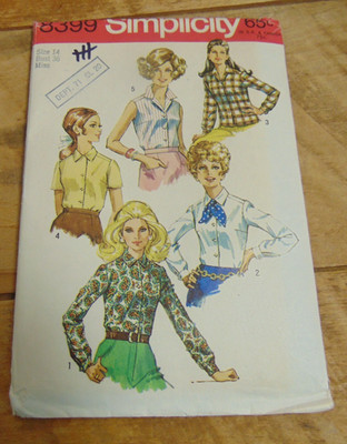 Simplicity Misses Blouses Sleeve Variations Pattern Sz 14 #8399 UNCUT ...