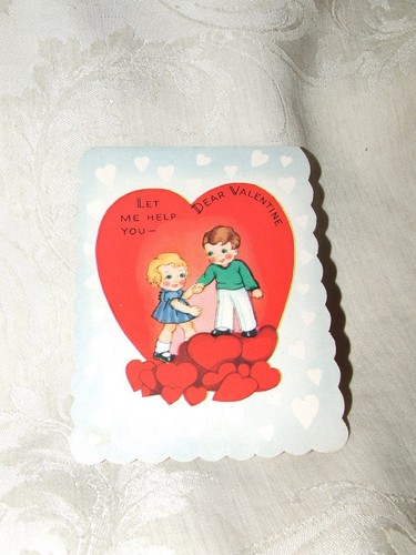 VINTAGE 1950s One Fold LET ME HELP YOU DEAR VALENTINE A-Meri-Card USA ...