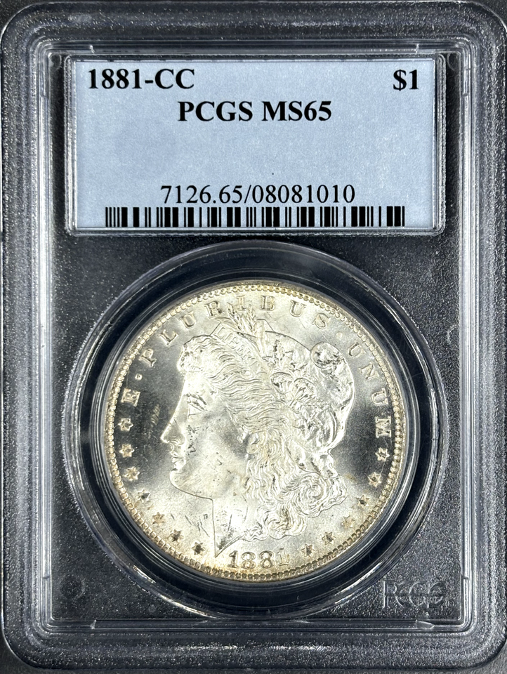 1881-CC $1 Morgan Dollar PCGS MS65 Incredible Bright White Cartwheel ...