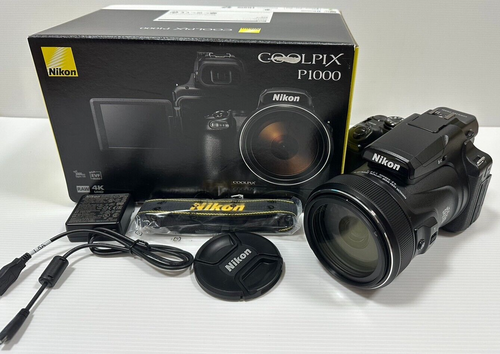 Nikon P1000BK Digital Camera COOLPIX P1000 Black w/Box,Food,battery | eBay