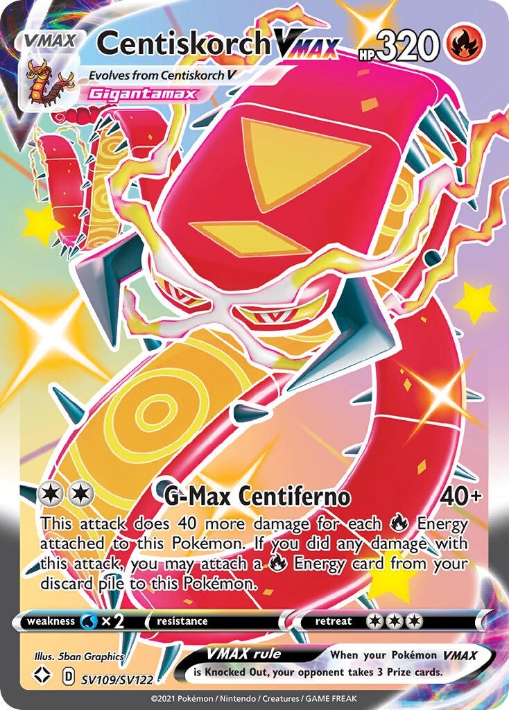 Pokemon Centiskorch VMAX - Holo Ultra Rare - SV109/SV122 Pokemon Centiskorch VMAX - Holo Ultra Rare - SV109/SV122