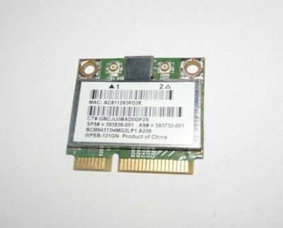 Broadcom Wireless Half Card BCM94313HMG2LP1 593836-001 593732-001 (K35 ...