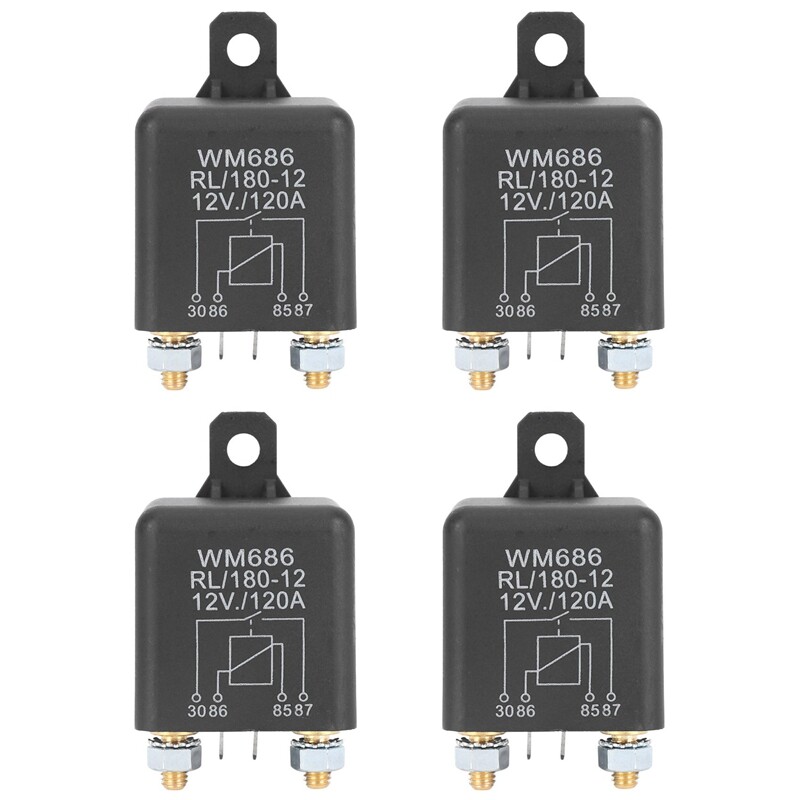 4X DC 12V Relay Battery Isolating Relay 12V / 120A Load for Car Trucks ...