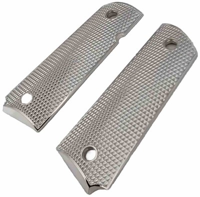 New Metal 1911 Grips PISTOL GRIPS Full Size 45 Commander Checkered ...