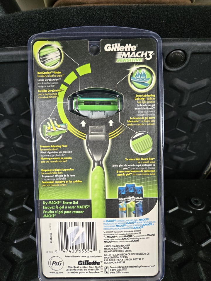 Gillette Mach 3 Sensitive Razor 1 Handle + 1 Cartridge DISCONTINUED ...