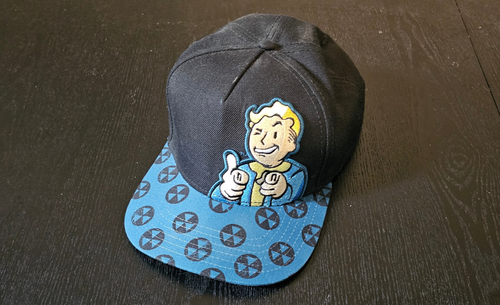 Fallout Vault Boy Thumbs Up Snapback Hat Cap Black Blue Bethesda OSFM ...