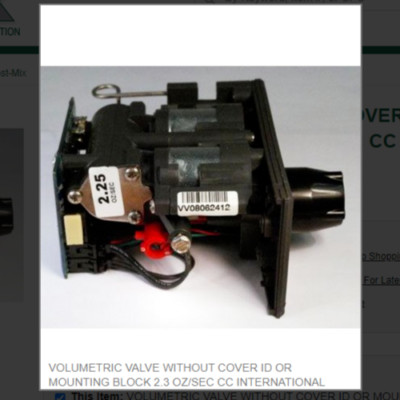 VOLUMETRIC VALVE WITHOUT COVER ID OR MOUNTING BLOCK 2.3 OZ/SEC CC ...