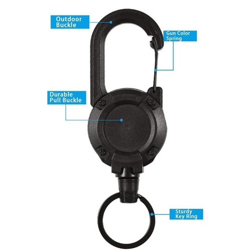 Reel Clips Easy-to-pull Button Extendable Keychain with Steel ...