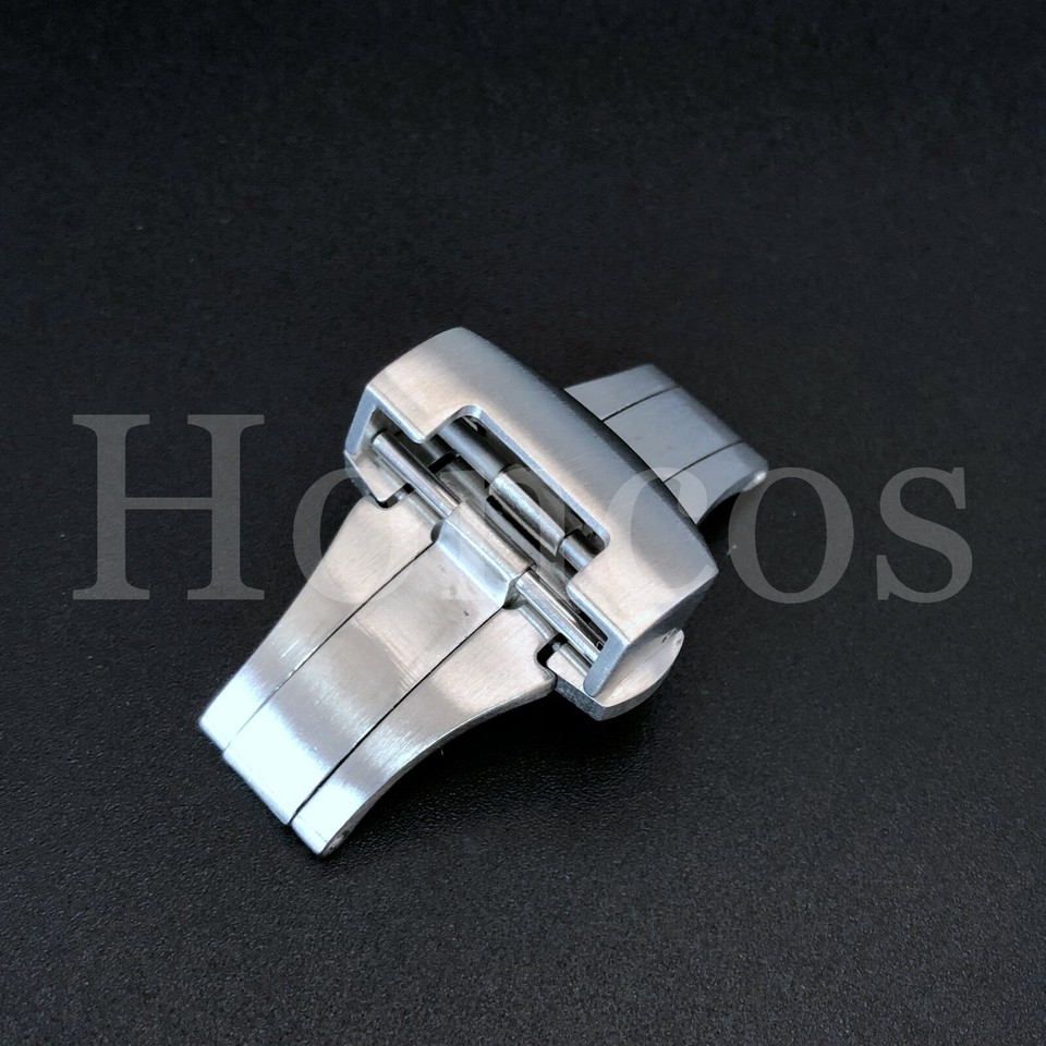20 MM Steel Deployment Buckle Watch Leather Rubber Strap Clasp Fits for ...