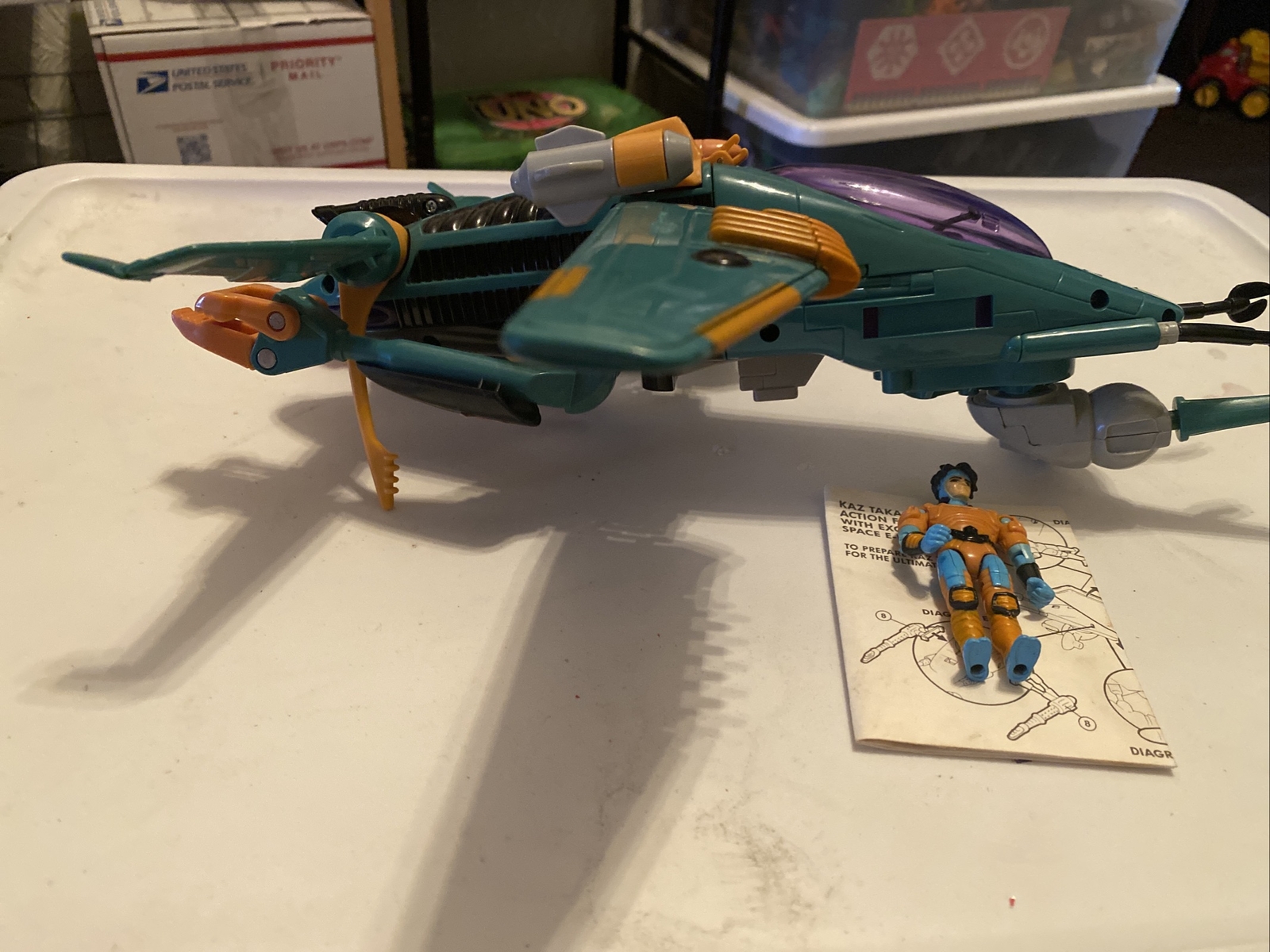 Exo Squad Kaz Takagi w/ Exofighter Space E-Frame Vehicle Playmates 1994 ...