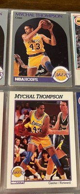 Mychal Thompson 2 card lot 1990-91 91-92 NBA Hoops #160 #105 Los ...