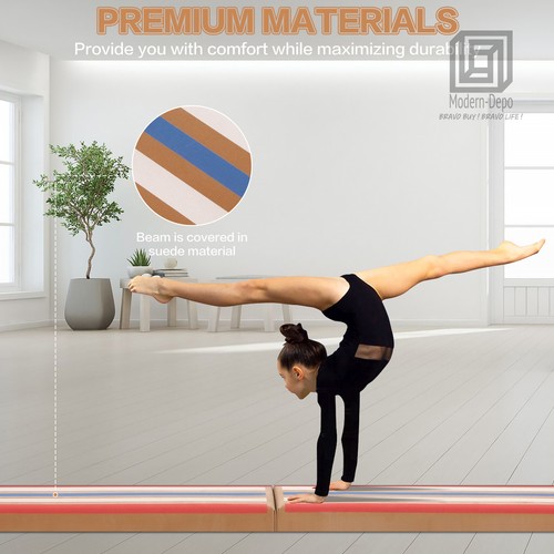 8ft Laser Balance Beam Folding Floor Gymnastics Equipment for Kids ...