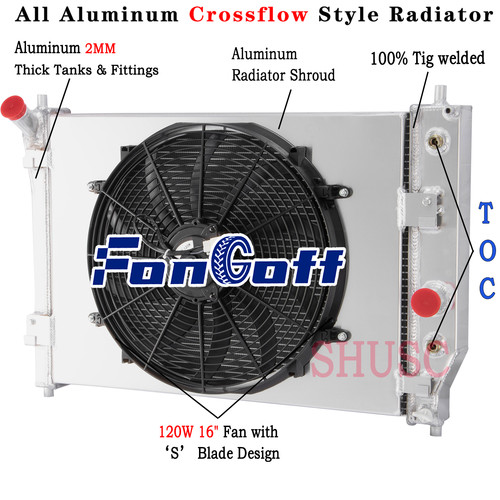 3 Row Aluminum Radiator+Shroud Fan For 2005-2013 Chevy Corvette C6 V8 6 ...