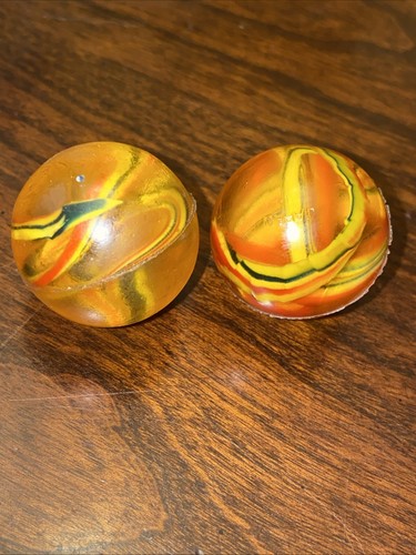 Vintage 1960s Rubber Super Ball Multi Color Clear Swirl Bouncy Toy lot ...