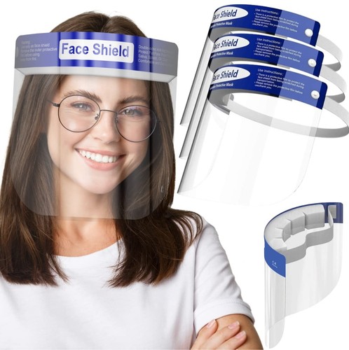 Face Shield | Case of 48 | Clear Plastic Face Shields for Women, Men ...