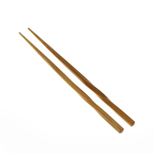 1 pair Natural Wavy Wood Chopsticks Chinese Chop Sticks Reusable Food ...
