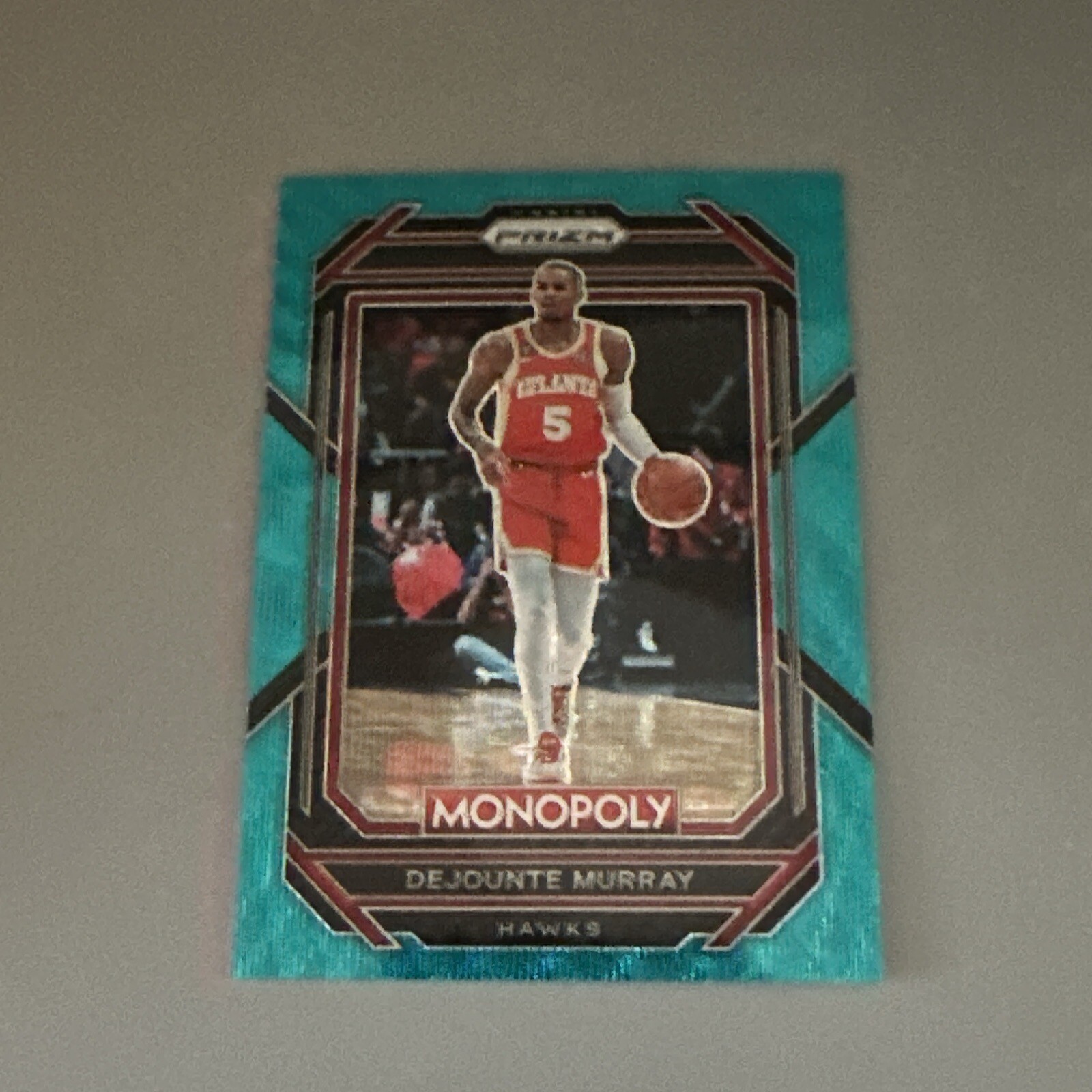 Dejounte Murray Teal Wave Prizm 2022 Panini Prizm Monopoly #2 Atlanta ...