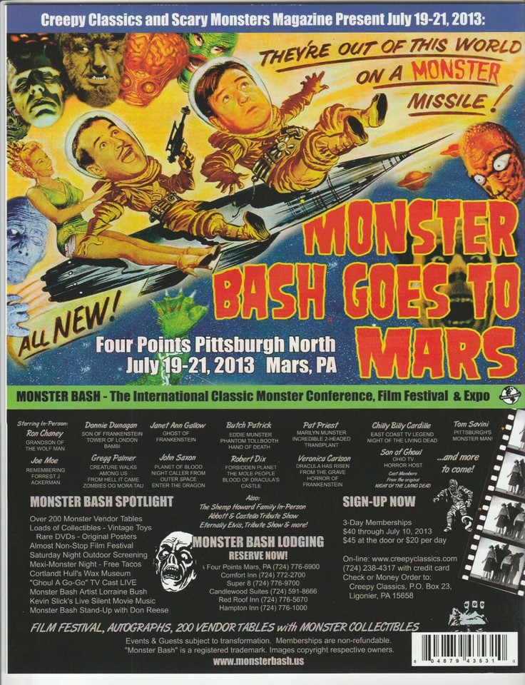 MONSTER BASH MAGAZINE #18 2013 NM 9.4 UNREAD CREEPY CLASSICS TERROR ...