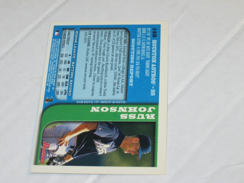 Russ Johnson Autographed Bowman Baseball Card | eBay