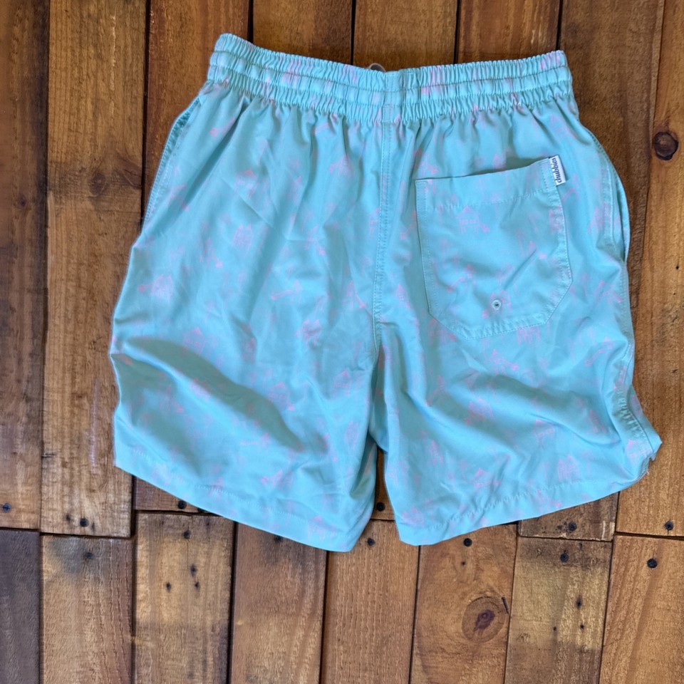 Chubbies Swim Trunks Men’s Small Palm Tree And Tiki Hut Beach Theme | eBay