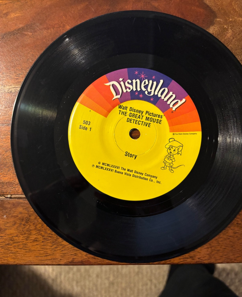 Rare - Walt Disney - The Great Mouse Detective - Record and Book #503 ...
