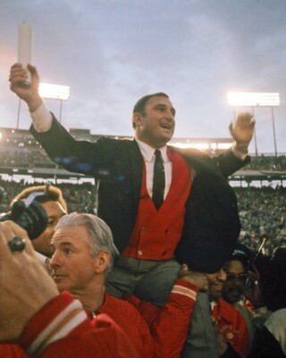 1970 Kansas City Chiefs HANK STRAM Glossy 8x10 Photo Celebration Poster ...