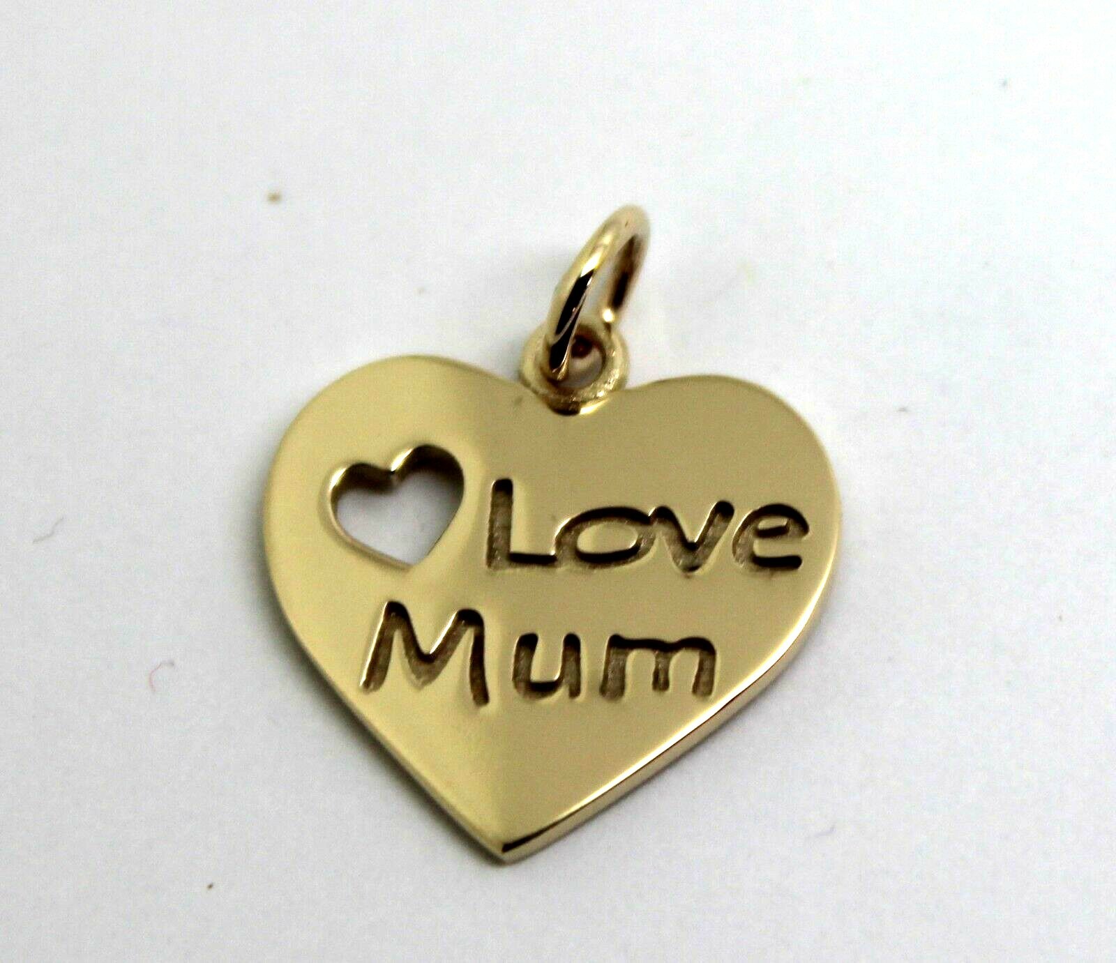 Kaedesigns, Genuine 9K 9ct Yellow Gold I Love Mum Shield Pendant | eBay