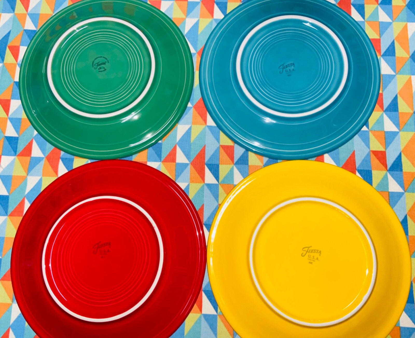 NEW BRIGHT MIX SET 4 FIESTAWARE 10.5" MIXED COLOR DINNER PLATES FIESTA ...