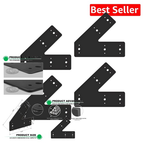 Powder-Coated Steel Pergola Bracket Set for 6x6 Lumber - Easy Install ...