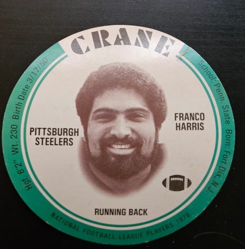 1976 Crane Franco Harris Football Disc Ultra Rare From Bag Only Pop 1 ...
