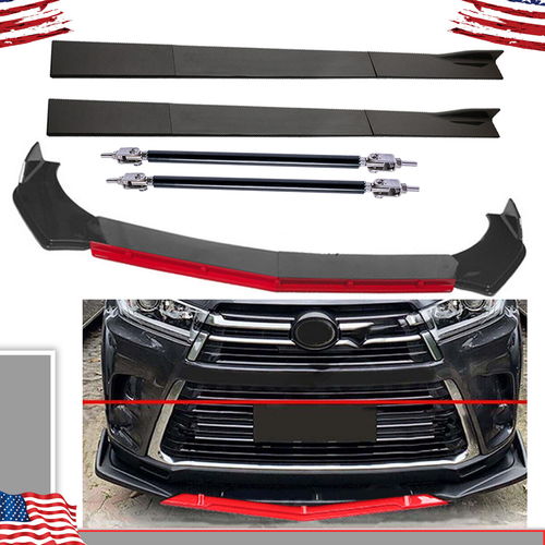 Front Bumper Lips Splitter Spoiler Side Skirts Carbon Fiber For Toyota ...