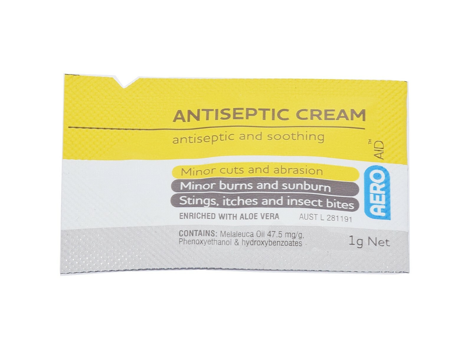 Antiseptic Cream Sachets Aero Anti-Itch/Sting/Rash/Bite Relief 5 / 25 ...