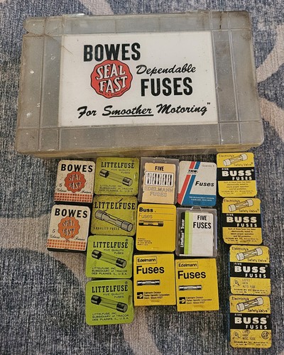 Vintage Bowes Fuses Display Box & 16 Tins | eBay