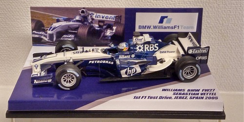 CONVERSION MINICHAMPS 1:43 WILLIAMS BMW FW27 SEBASTIAN VETTEL 1st F1 ...