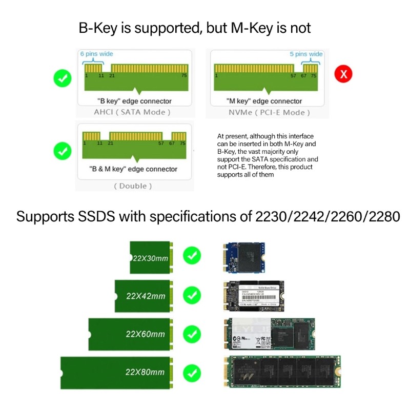 M.2 B Key Hard Disk Adapter Card M.2 Converter M.2 To Adapter Support ...