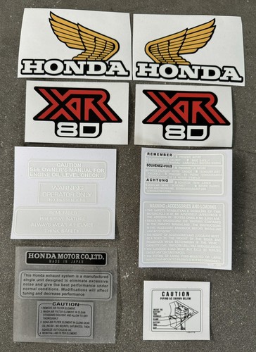 Honda XR80 1981 Reproduction Decal Set / Sticker Kit / Graphics Kit ...