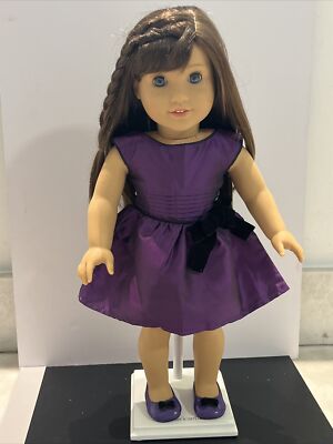 American Girl doll burpee dress with black satin bow | eBay