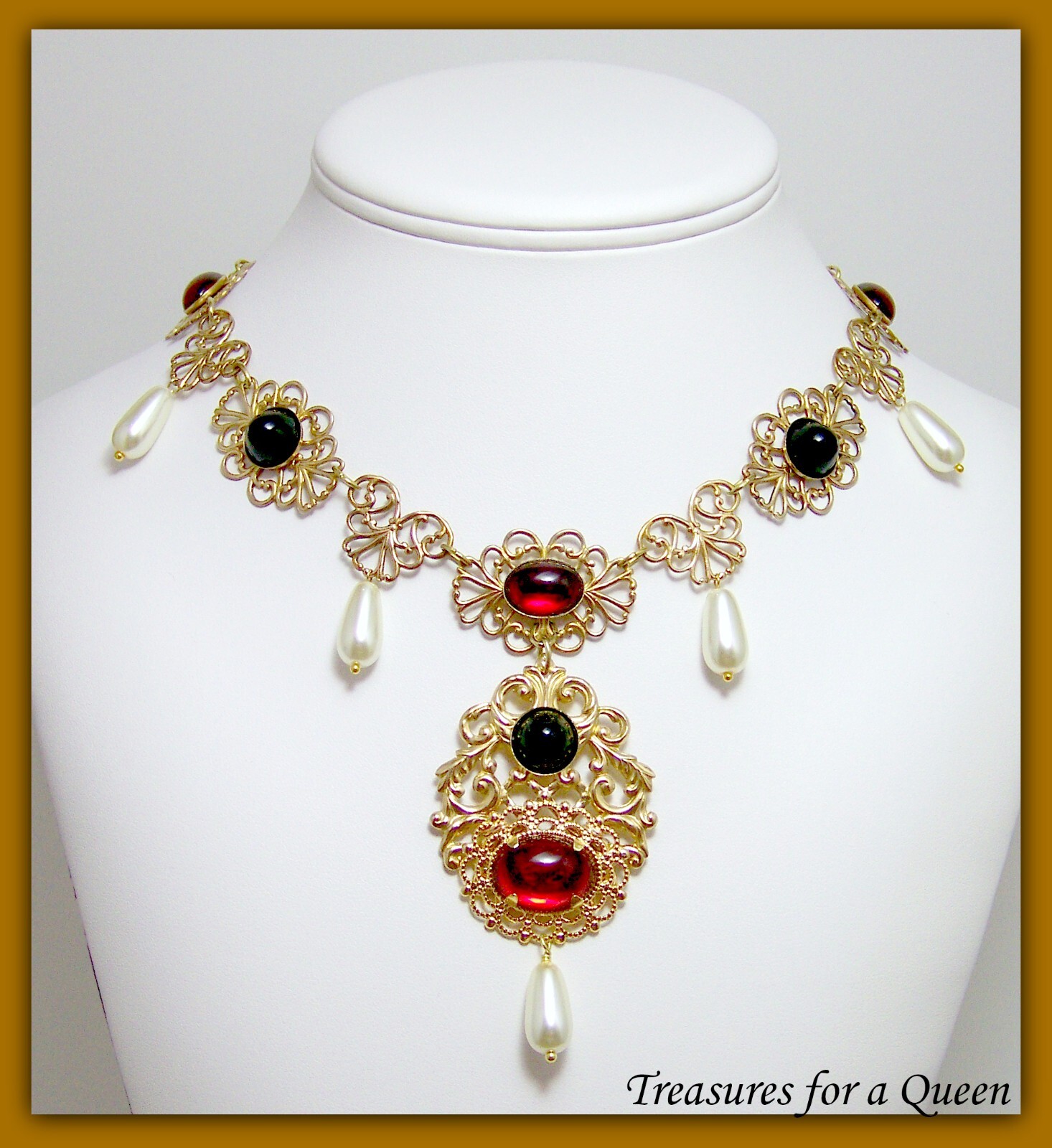 Medieval Tudor Necklace Handmade Catherine Parr Historical Reproduction ...