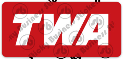 Retro Vintage Red TWA Airlines Logo Luggage Vinyl Sticker Laptop water ...