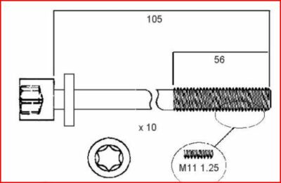 CYLINDER HEAD BOLT KIT FITS HOLDEN VECTRA C22SEL 2.2Ltr DOHC 16V ENGINE ...