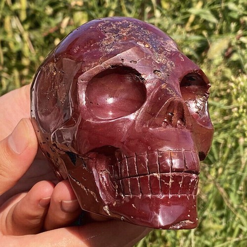 1.03kg Natural Mookite Jasper Skull Hand Carved Crystal Skull Reiki ...