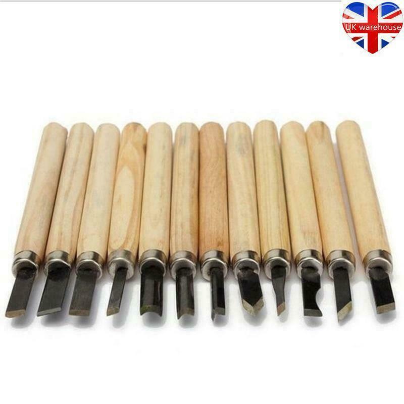 12x Wood Carving Knife Chisel Set Woodworking Whittling Cutter Chip ...