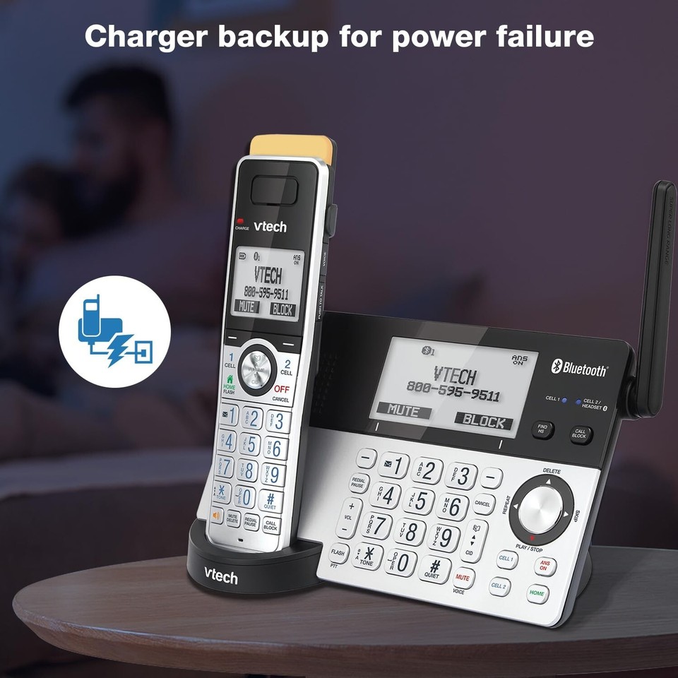 VTech IS8151-5 Super Long Range 5 Handset DECT 6.0 Cordless Phone for ...