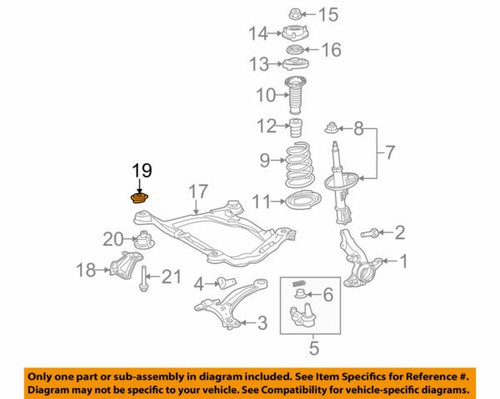52216-28010 Toyota Stopper, front suspension member body mounting, rear ...