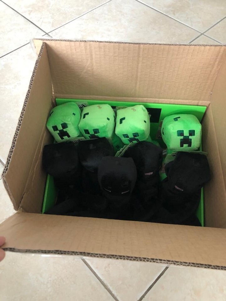 New Sealed In Box Minecraft 2014 9 Units Display Plush Creeper Enderman ...