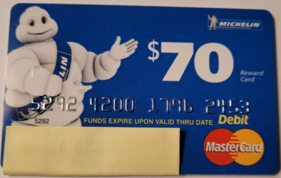 Michelin Tires Mastercard Collectible Reward Debit Card Used no Value ...
