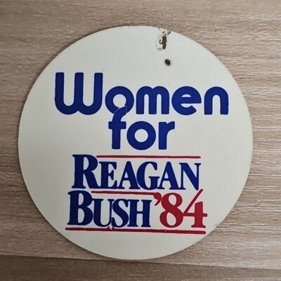 Women for Reagan/Bush Reagan 1984 Presidential Campaign Pinback 2.5in ...