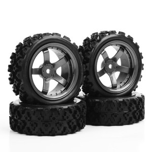 1/10 RC Rally Racing Tires Off Road Car Rubber Tyres and Wheels 4PCS ...