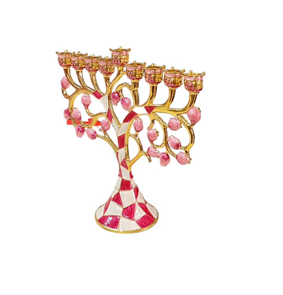 Colorful Hanukkah Menorah Design with pomegranates Colurful 9 Branch ...